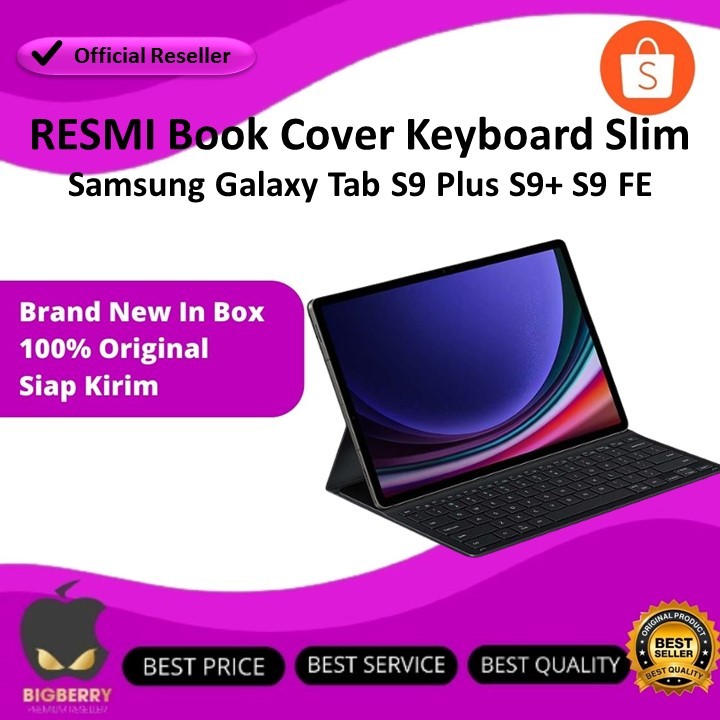 Jual RESMI Book Cover Keyboard Slim Samsung Galaxy Tab S9 Plus S9+ S9 ...