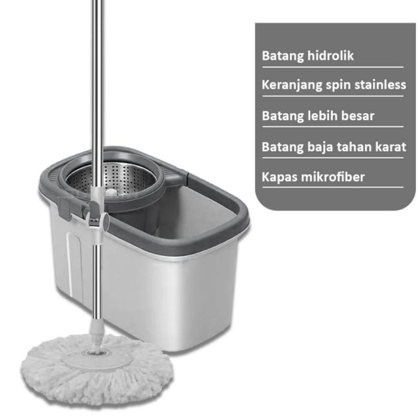 Jual Alat Pel Lantai Super Mop Magic Pel Microfiber dengan Ember Spin Mop Mencuci dan Membilas ...