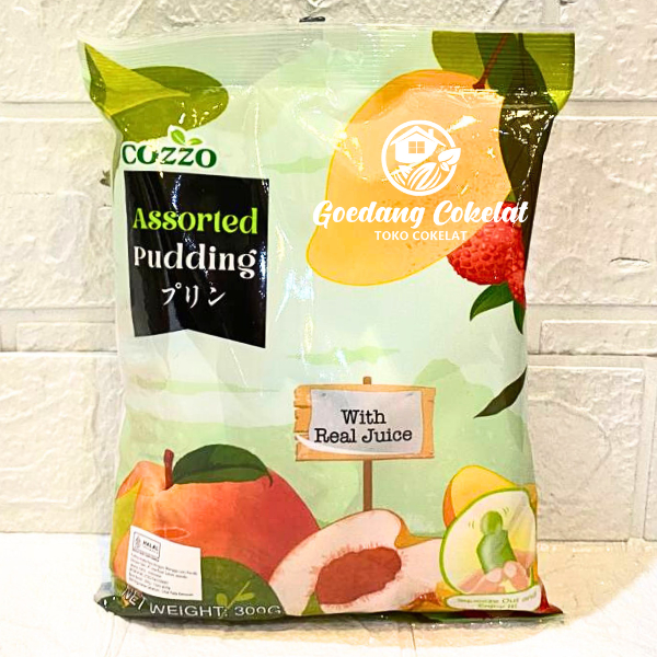 Jual COZZO Assorted Pudding With Real Juice Fruit Lychee Mango Peach Grape Pudding Kemasan 300g ...