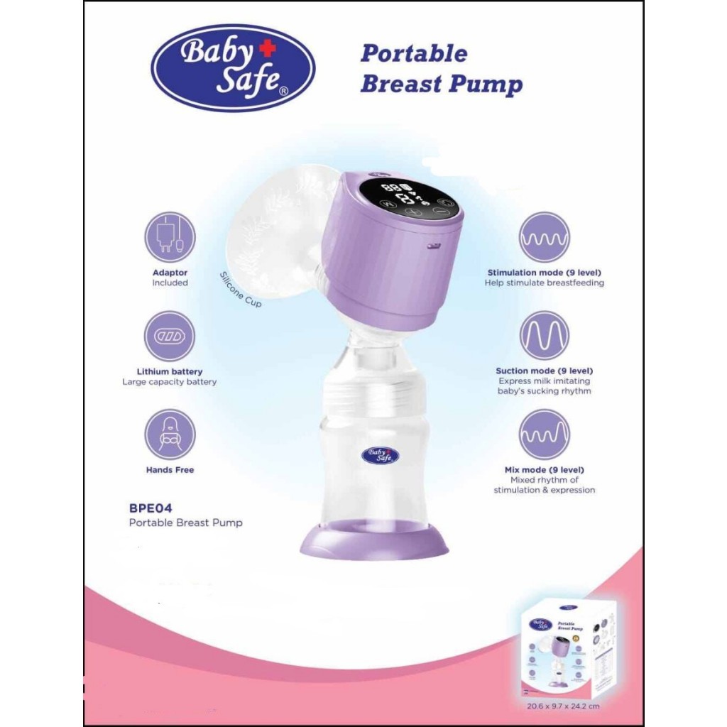 Jual Baby Safe Portable Breast Pump Pompa ASI Elektrik Breastpump BPE04 ...
