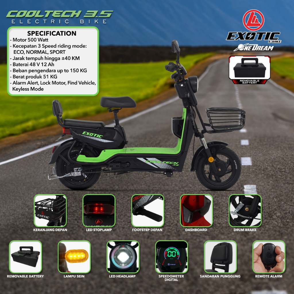 Jual sepeda listrik exotic cooltech x3.5 | Shopee Indonesia