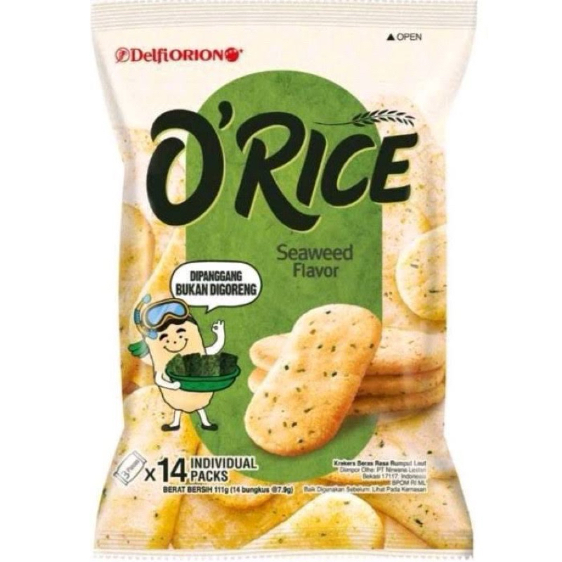 Jual orice Rice Crackers Snack Seaweed Flavour Beras Rasa Rumput Laut ...