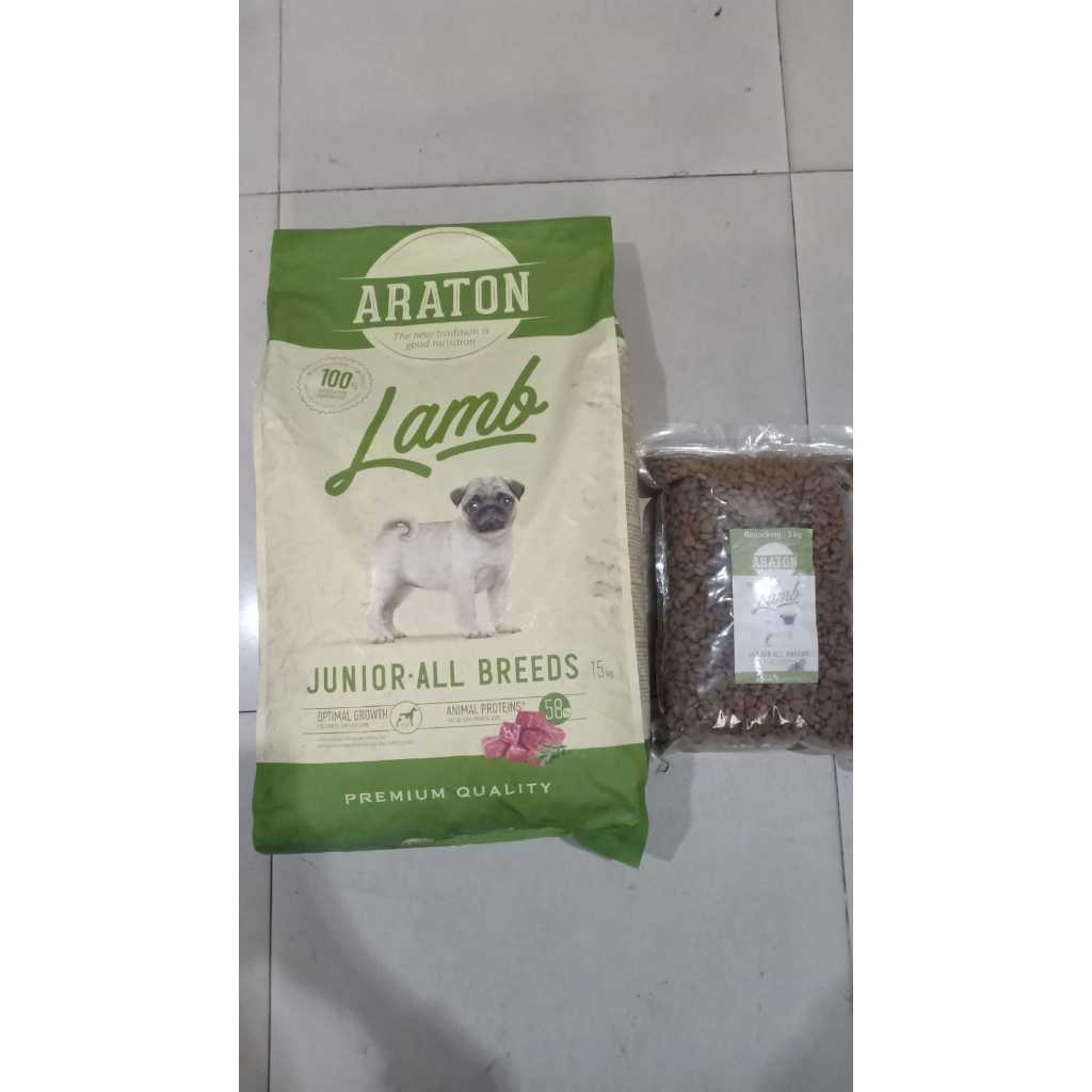 Jual ARATON Lamb Junior All Breeds Repack 3kg Makanan Anakan Anjing ...