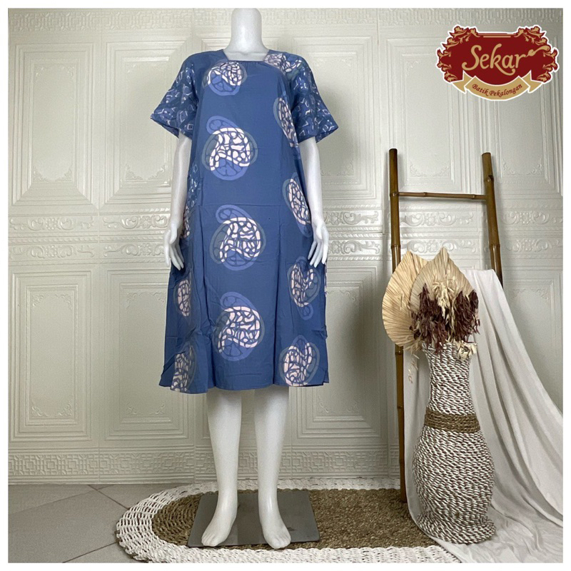 Jual Daster Sasa Premium Daster Soft Blue Daster Kerah Karet | Shopee ...