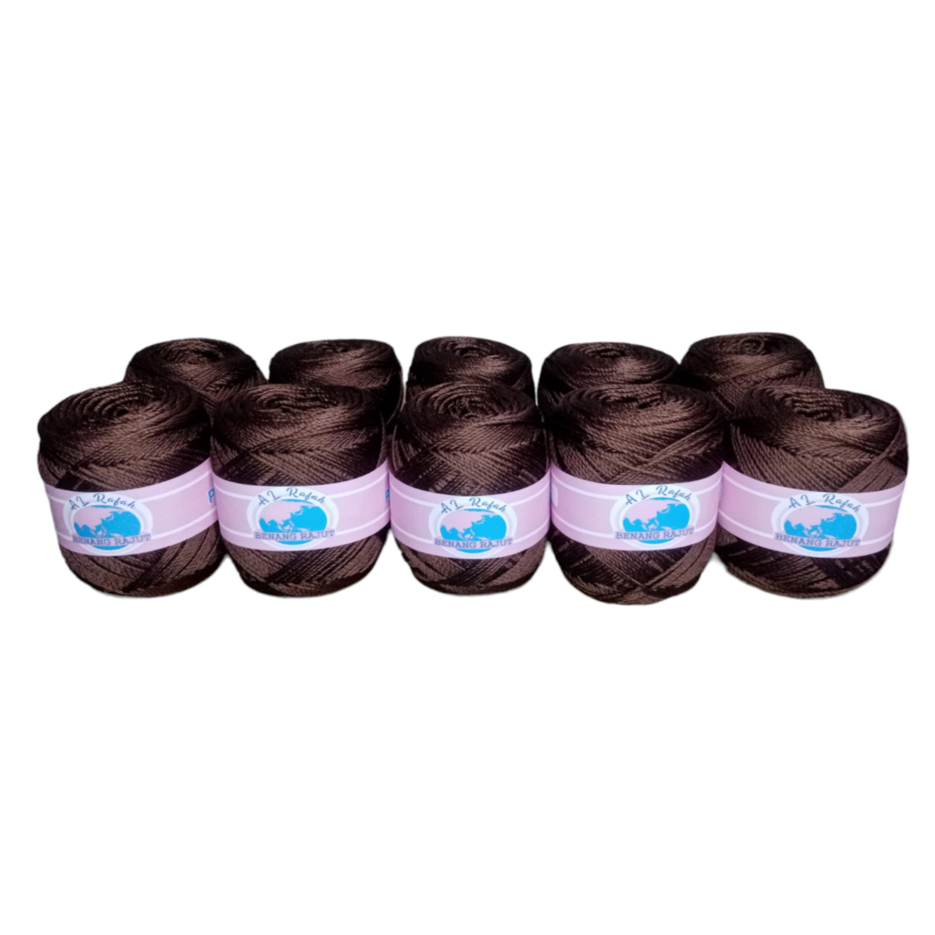 Jual BENANG RAJUT POLY KILAP 1 PAK COKLAT TUA | Shopee Indonesia