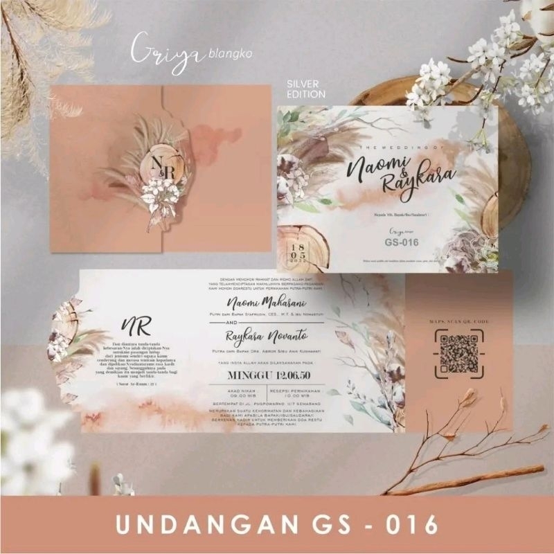 Jual Undangan Pernikahan Aesthetic GS 016 + Cetak | Shopee Indonesia