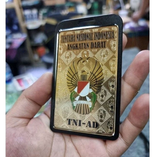 Jual plat id custom TNI AD full set plus lanyard | Shopee Indonesia