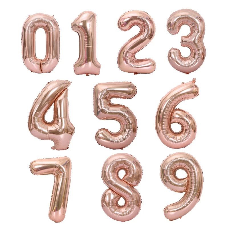 Jual Balon Foil Angka Rose Gold 40CM | Shopee Indonesia