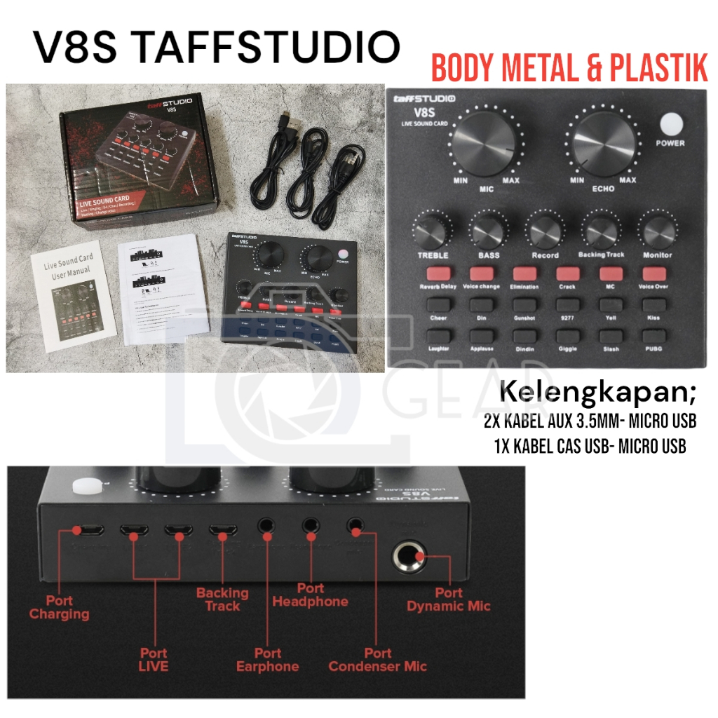 Jual Aneka Soundcard V8 support bluetooth V8 plus, V8S centechia , V8 taffstudio , V8 Pro , X7 ...