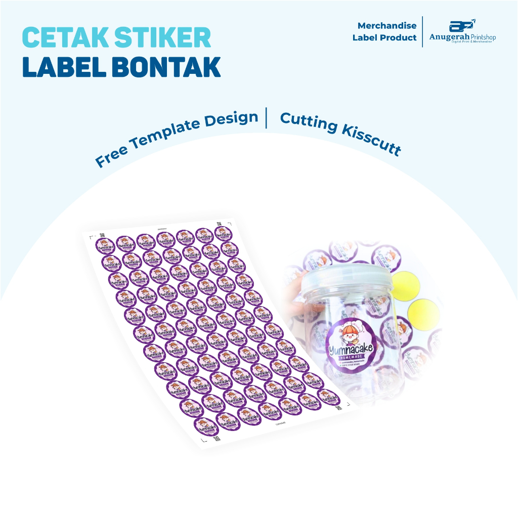 Jual Stiker label makanan custom - ringan - panjang - free design ...