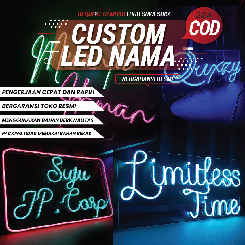 Jual NEON FLEX CUSTOM / LED CUSTOM NAMA ( UKURAN SMALL ) | Shopee Indonesia