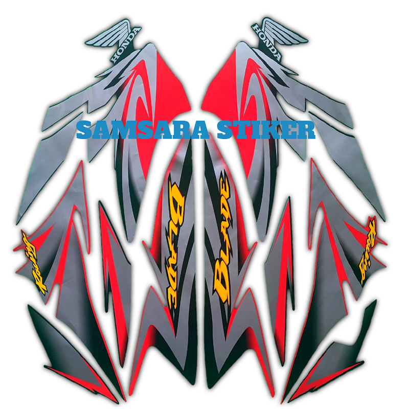 Jual STICKER STRIPING MOTOR HONDA BLADE 110R 2010 HITAM MERAH STANDAR ...