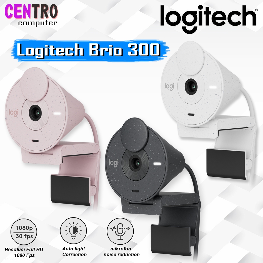 Jual Logitech Brio 300 Webcam Full HD Type C Shutter Privasi & Noise ...