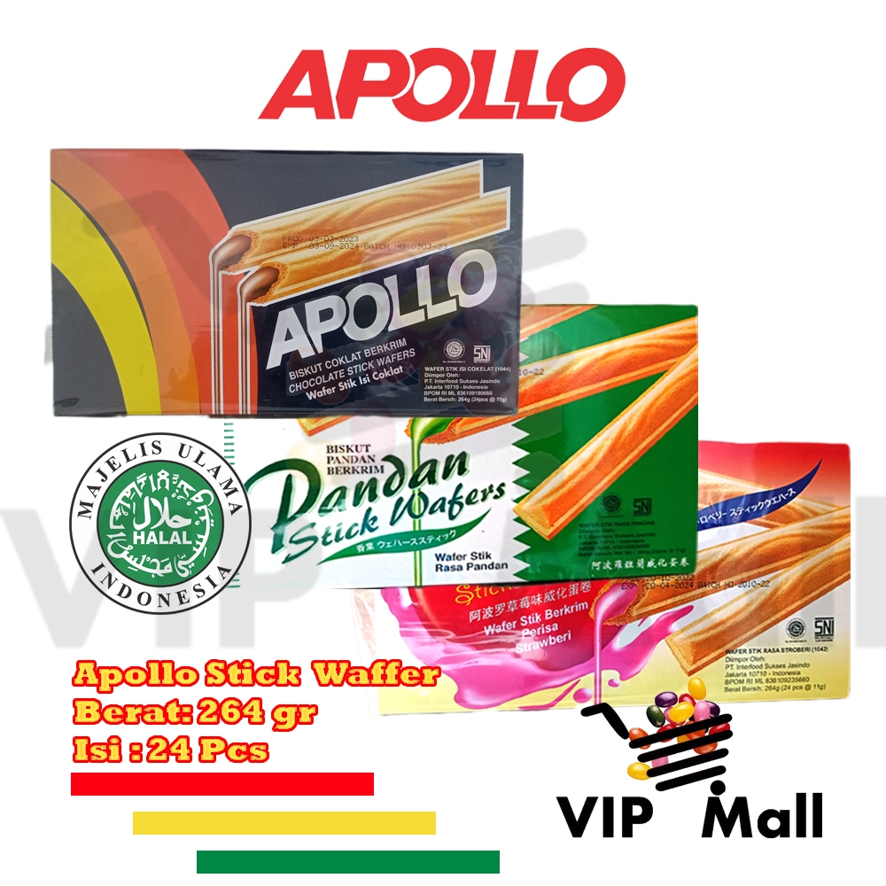 Jual Apollo Stick Wafer 264Gr (1 Box Isi 24Pcs). | Shopee Indonesia