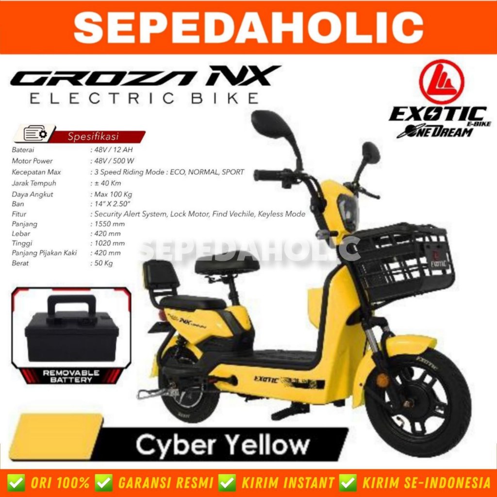 Jual Sepeda Listrik EXOTIC GROZA NX BY PACIFIC 500 Watt Electric E Bike ...