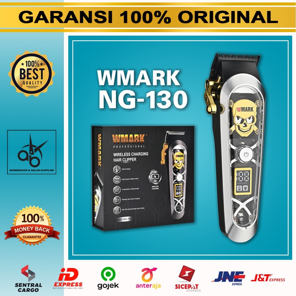 Jual Clipper Wmark NG 130 Alat Cukur Rambut Cordless Barbershop 7000 RPM Wireless Charger ...