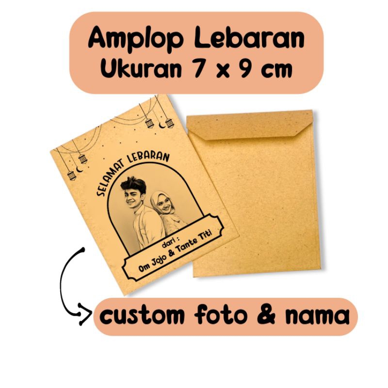 Jual Amplop Lebaran Custom Foto & Nama ukuran 7x9 cm | Shopee Indonesia