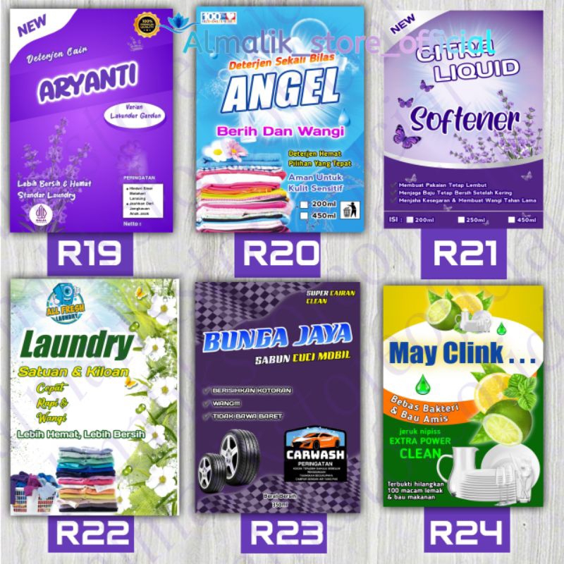 Jual Sticker label sabun deterjen Cair sabun cuci mobil motor cuci ...