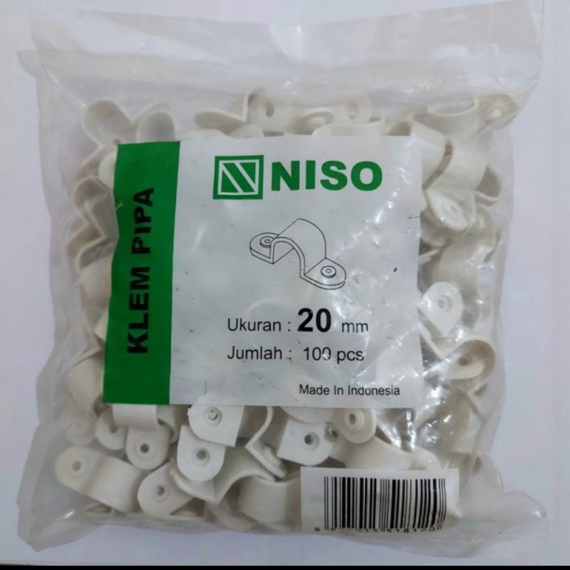 Jual NISO KLEM PIPA CONDUIT 20MM 20 MM ISI 100 PCS ANTI PATAH | Shopee ...