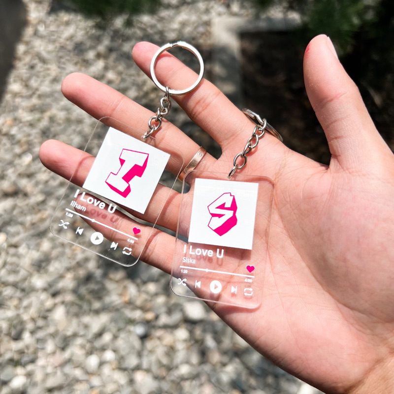 Jual LGA keychain custom inisial nama spotify (dapat 2 keychain/free ...