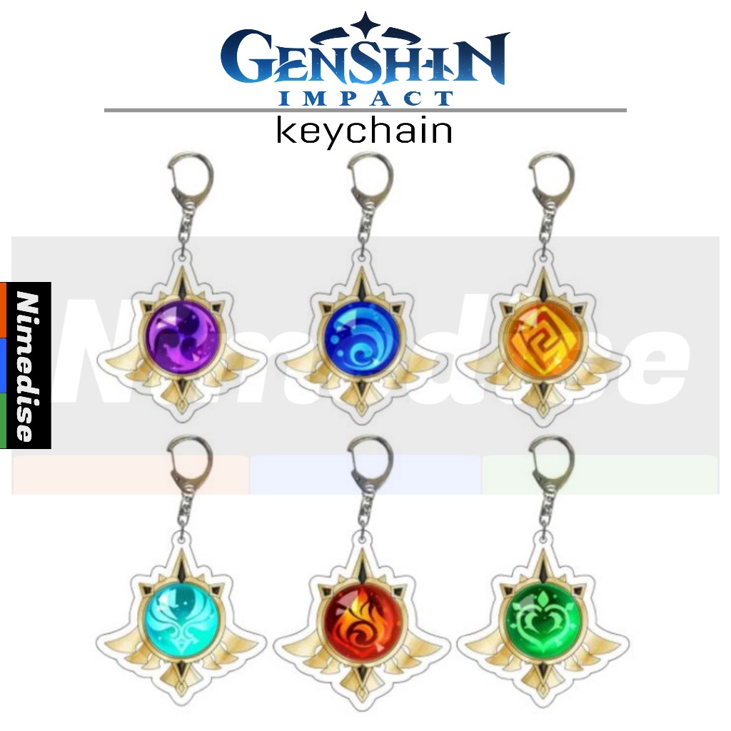 Jual Gantungan Kunci Akrilik Vision Genshin Impact Transparan Keychain Gift Souvenir Hadiah ...