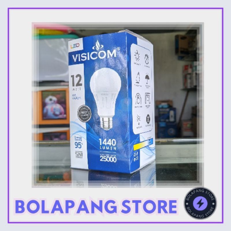 Jual LAMPU LED BULP VISICOM 12 W PUTIH TERANG | Shopee Indonesia