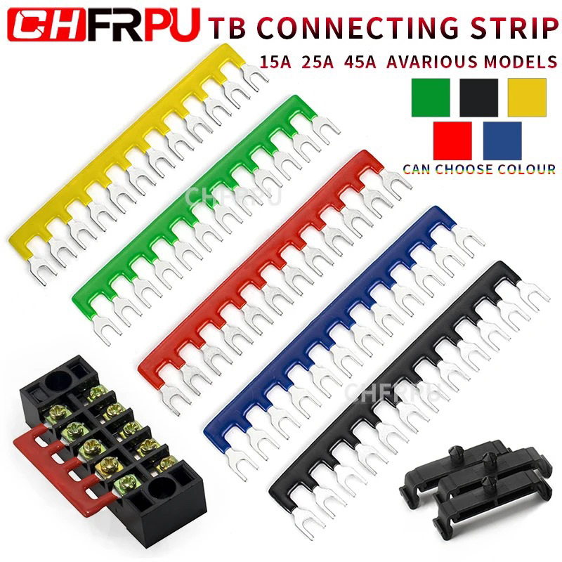 Jual TB tb connecting strip 15A 25A terminal strip U-type copper busbar ...