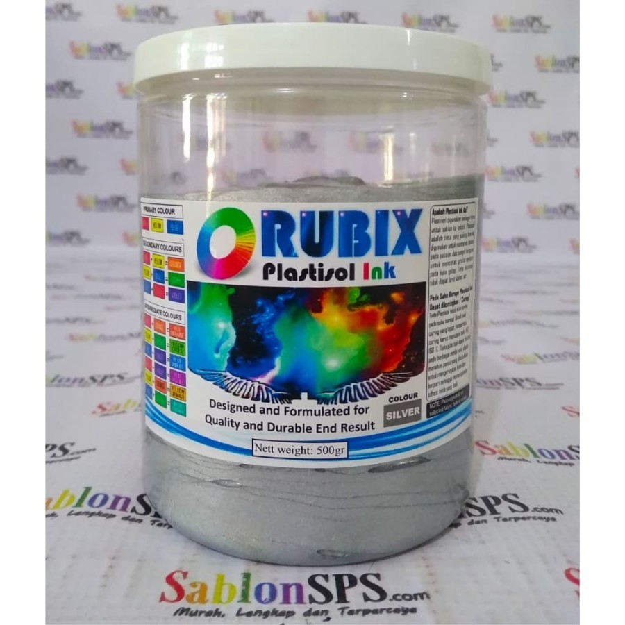 Jual TINTA SABLON PLASTISOL RUBIX SILVER 500GR | Shopee Indonesia
