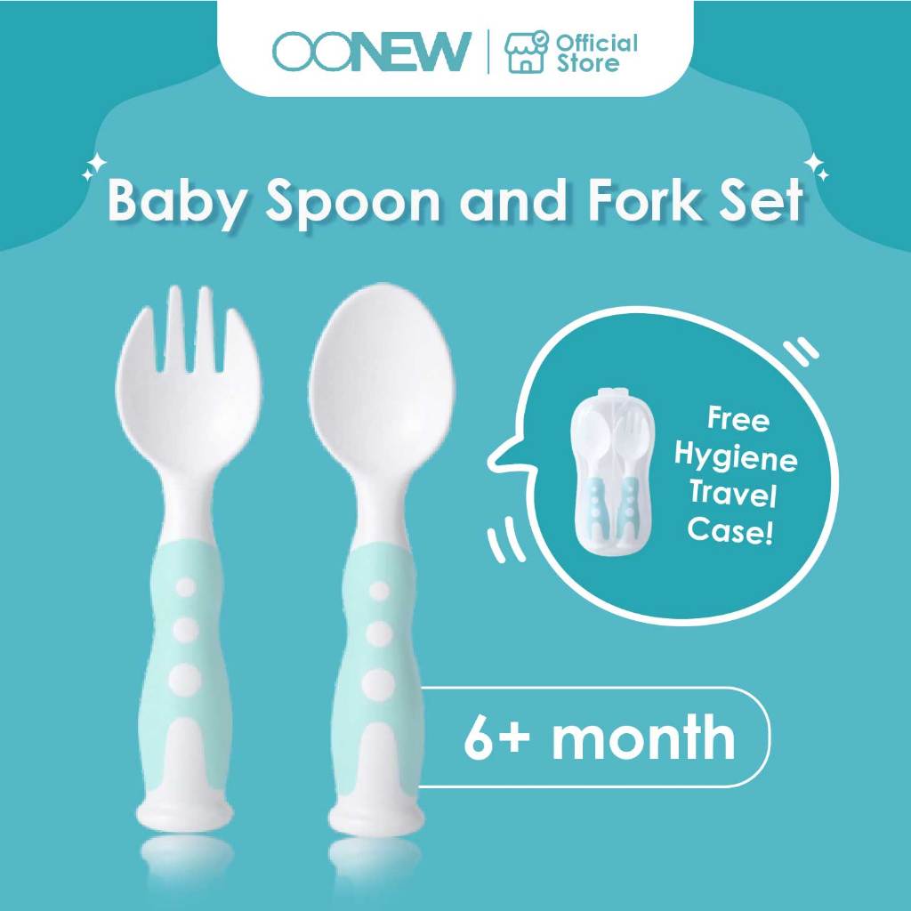 Jual OONEW Baby Spoon & Fork Set (TB-1693) / Alat Makan Bayi / Sendok ...