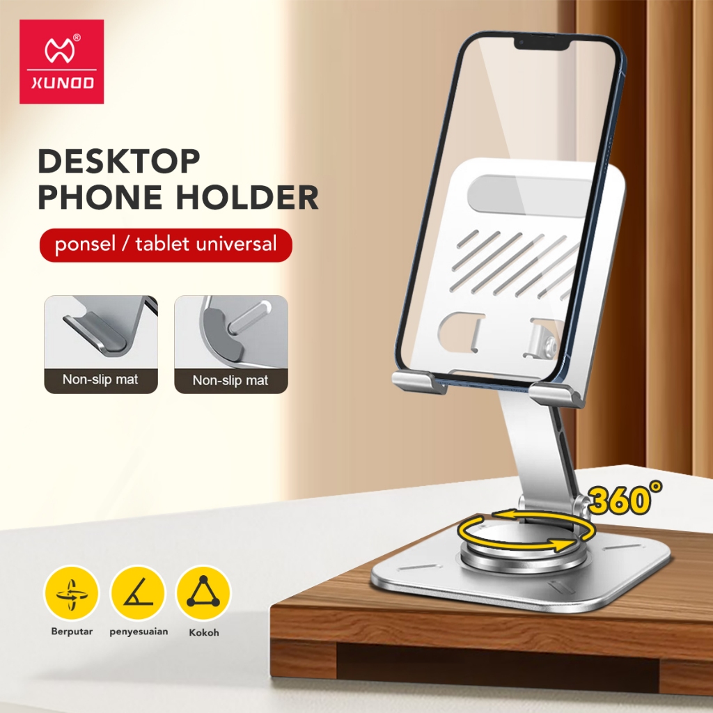 Jual XUNDD Phone Stand Holder Foldable Dudukan HP Tablet Metal Putar ...