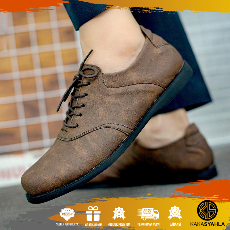 Jual REBEL - Sepatu Pria Pantofel Oxford Formal Bahan Kulit Sapi Pulled ...