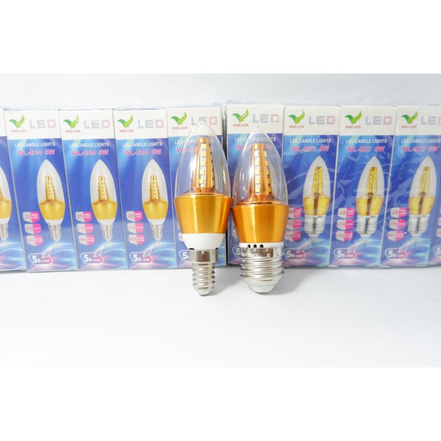 Jual Lampu LED Candle 5 Watt Cahaya Putih Bohlam kafe | Shopee Indonesia