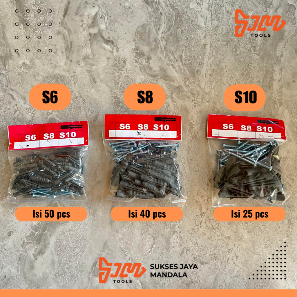 Jual Pengencang Skrup Tembok S6 S8 S10 + BAUT | Shopee Indonesia