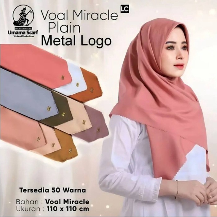Jual Hijab Segi Empat Voal Miracle Plain Icon Scarf Umama Kerudung Segi Empat Polos Laser Cut ...
