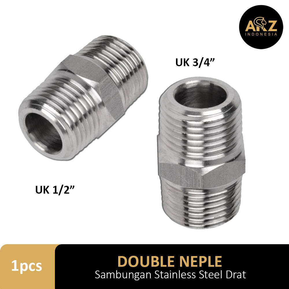 Jual Double Niple Dobel Nepel Stainless Steel Drat Luar Penyambung Pipa | Shopee Indonesia
