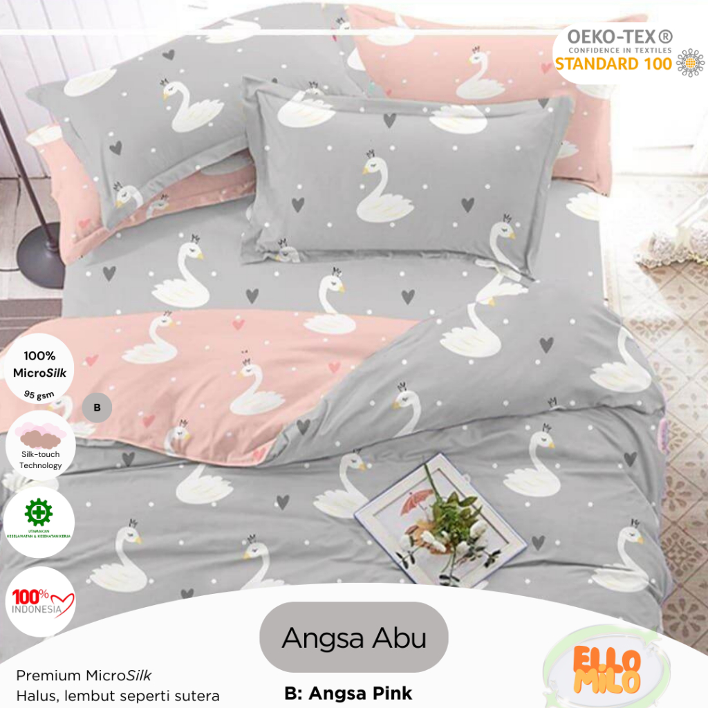 Jual Sprei Set Motif Anak Angsa Katun Microsilk (120x200 140x200 ...