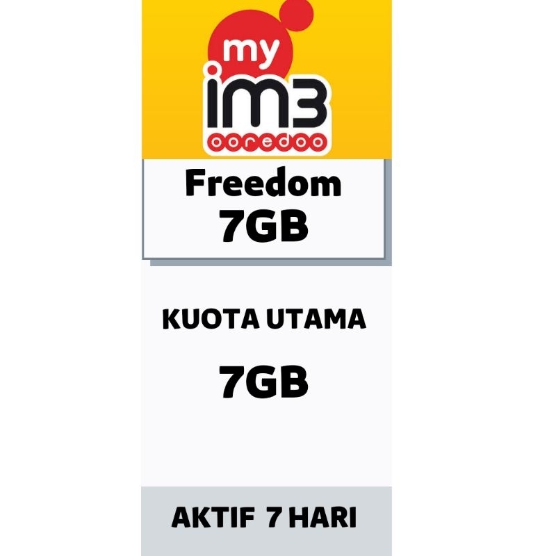 Jual PAKET DATA KUOTA INDOSAT IM3 FREEDOM UNLIMITED KUOTA FULL TANPA ...