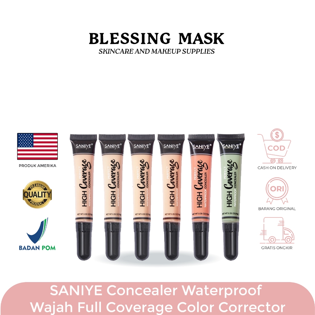 Jual SANIYE - Concealer Waterproof Wajah Full Coverage Color Corrector ...