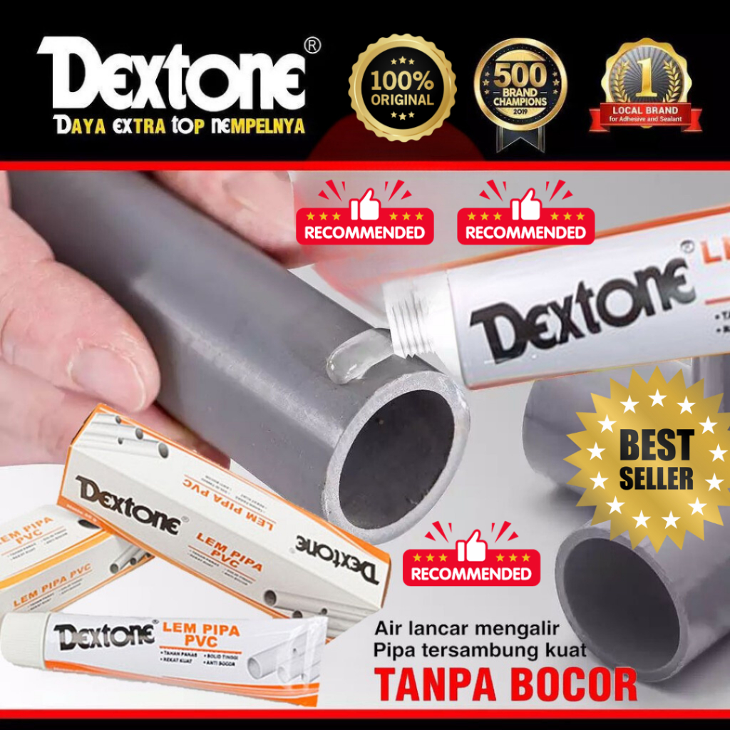 Jual [KANTAN] LEM PIPA PVC DEXTONE 40gr | LEM PRALON / PARALON TUBE 40 ...