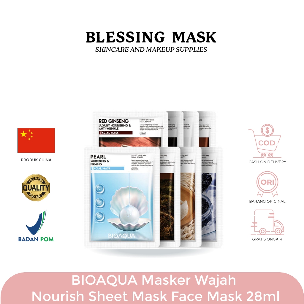 Jual BIOAQUA Masker Wajah Nourish Sheet Mask Face Mask 28ml Masker Muka ...