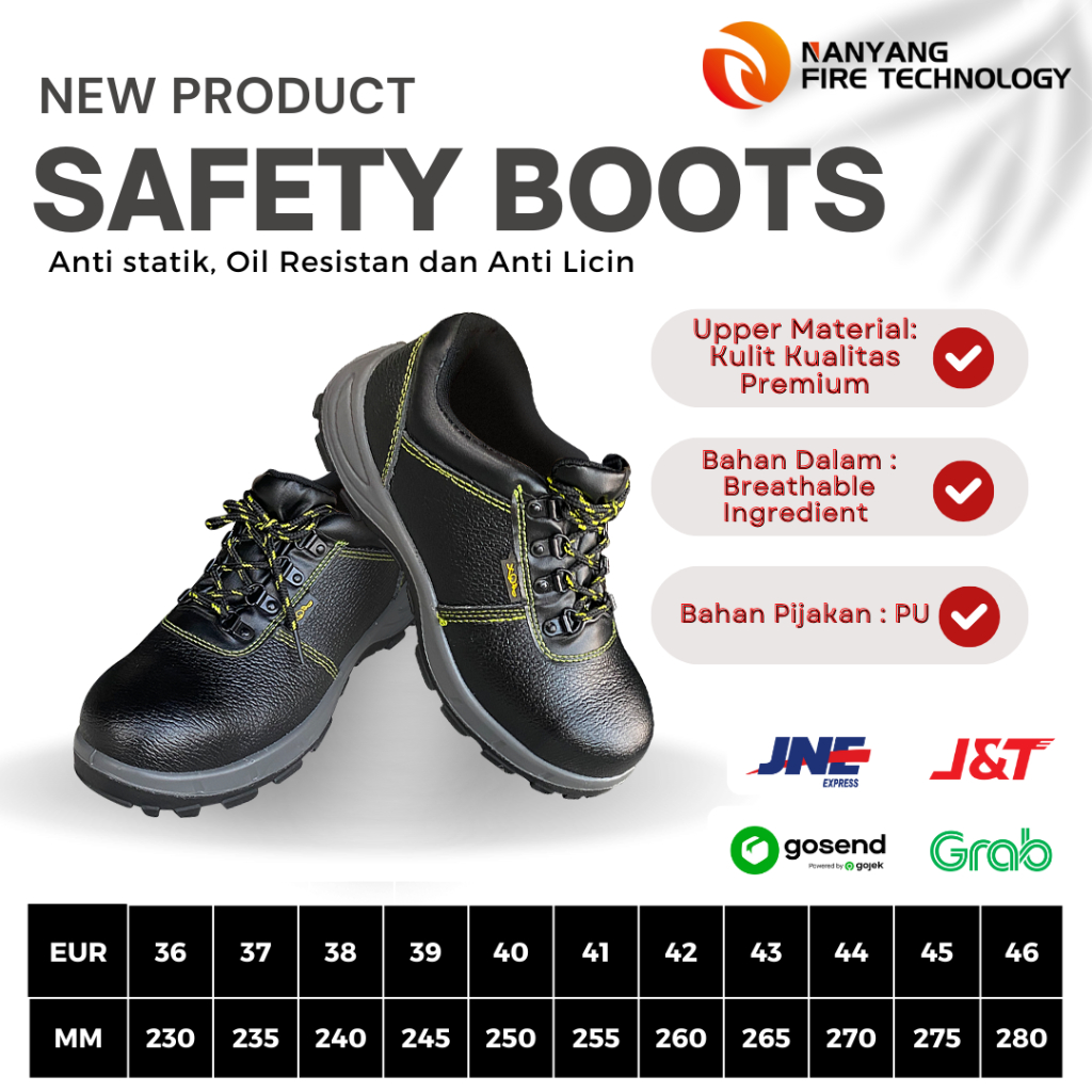 Jual SEPATU SAFETY STEEL TOE ANTI STATIK, OIL RESISTAN DAN ANTI LICIN ...
