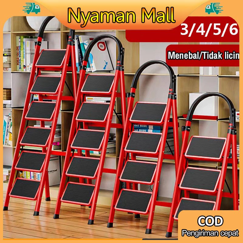 Jual 3/4/5/6 Step Tangga Lipat Aluminium Multifungsi Lipat / Household Ladder 6 Step Premium ...