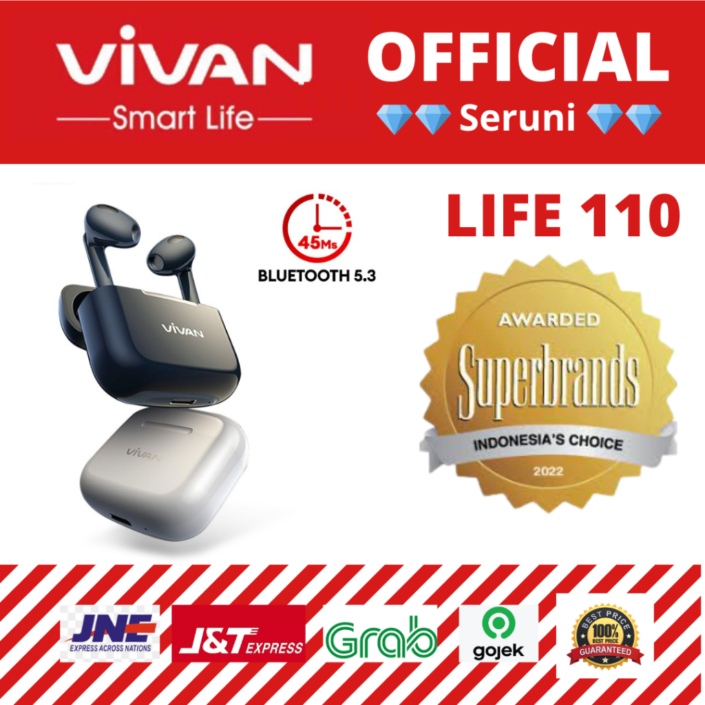 Jual Vivan Life 110 ENC Call Noise Reduction Earbuds TWS Earphone ...
