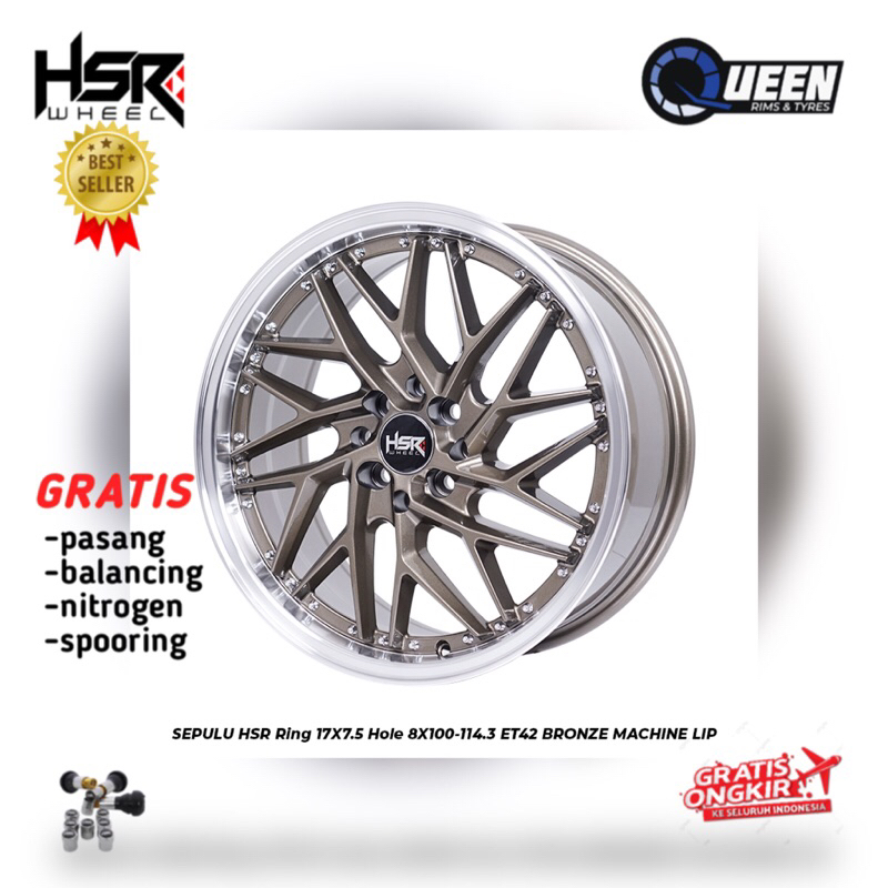 Jual velg racing elegan ring 17 HSR SEPULU untuk mobil avanza, xenia, sigra, calya, agya, brio ...