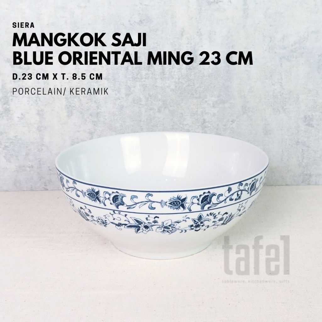 Jual Mangkok Saji Keramik Blue Oriental Ming 23 cm | Shopee Indonesia