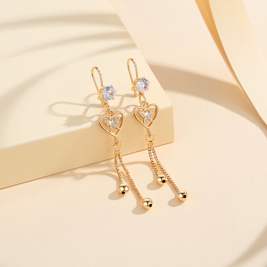 Jual Lanme Jewelry Anting Korea Ins Temperamen Anting Love Hati ...