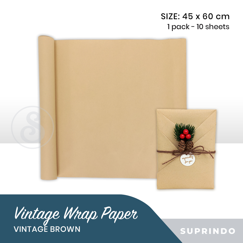 Jual Kertas Kado Polos KRAFT Vintage Aesthetic (10 lembar) | Shopee ...