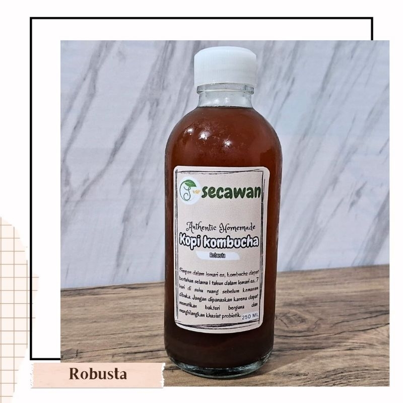 Jual Secawan Kombucha | kopi kombucha Robusta - arabika 250 ml. kemasan ...