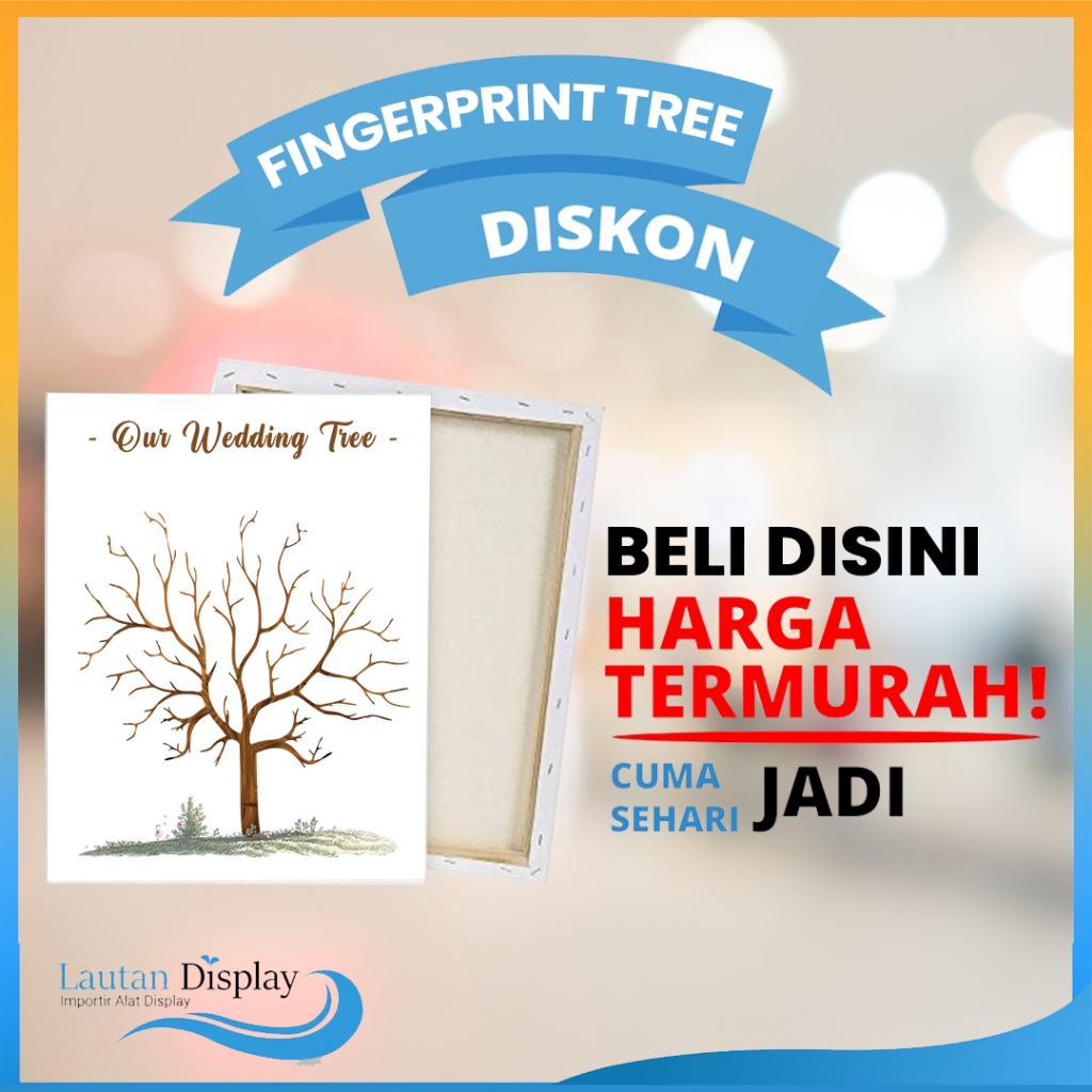 Jual Canvas Wedding Tree Fingerprint Kanvas Guest Book Lukisan Pohon ...