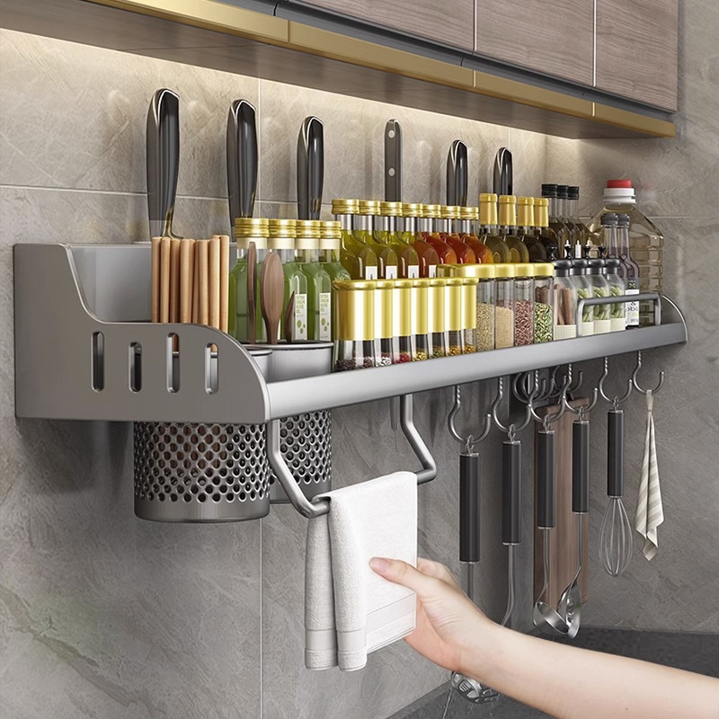 Jual Rak Bumbu Dapur Dinding Kitchen Rack Tempat Pisau Rak Gantung Rak ...
